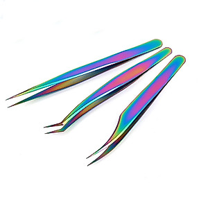 3PCS Tweezers Set, Diamond painting tools,Upgraded Anti-Static Stainless Steel Curved of Tweezers for Diamond painting, Electronics, Laboratory Work, Jewelry-Making, Craft, Soldering, etc.