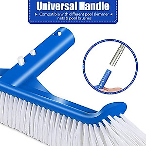 Almcmy Swimming Pool Cleaning Kit,57 Inch Long Handle Swimming Pool Cleaning Brush,Pool Cleaning Set with Pool Skimmer Net,Best for Above Ground Pools,Spas,Ponds - Blue