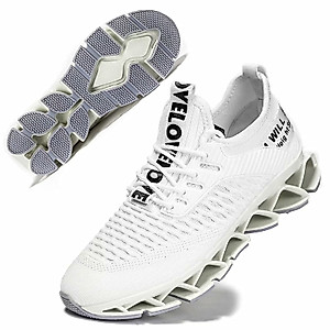 Womens Running Shoes Blade Tennis Walking Fashion Sneakers Breathable Non Slip Gym Sports Work Trainers White