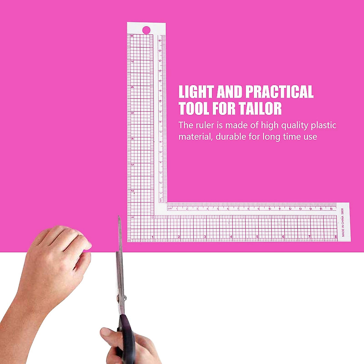 TOPINCN Plastic Sewing Ruler L Curve Ruler Sewing Measure Tailor Ruler Clear Sewing Ruler for Tailor Craft Tool Drawing Measuring Supplies (5808)