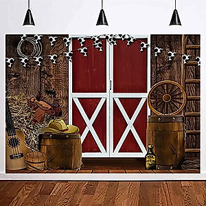 MAQTT Wild West Country Retro Farmhouse Warehouse Courtyard Children's Photography Birthday Party Baby Shower Ccessories Photo take A Photograph Backdrop 7x5ft