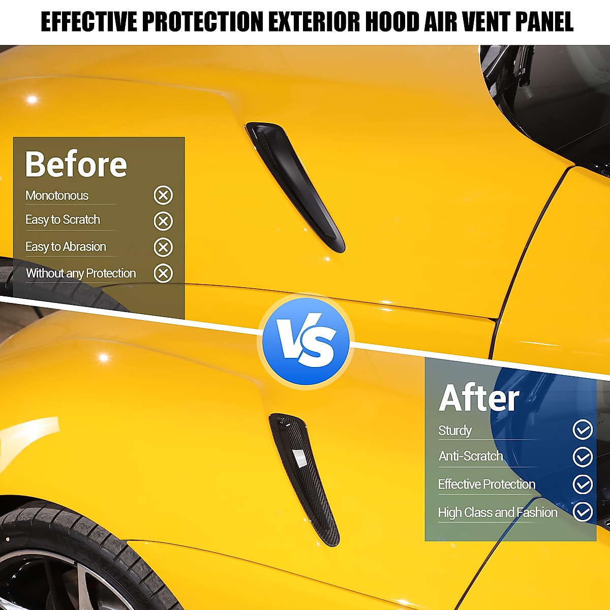 Real Carbon Fiber Hood Air Vent Trim Cover Fit for Toyota Supra GR A90 A91 MK5 2019-2024, Hood Air Outlet Vent Molding Sticker Trim, 2PCS (Carbon Fiber)