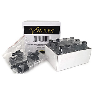 Vivaplex, 12, Black, 1 oz Glass Bottles, With Glass Eye Droppers
