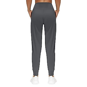 THE GYM PEOPLE Womens Joggers Pants with Pockets Athletic Leggings Tapered Lounge Pants for Workout, Yoga, Running (Small, Dark Grey)