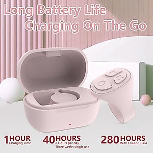 STDFORU TikTok Scrolling Ring Auto Clicker for Live Bluetooth Scroller Ring Camera Shutter Remote Control TIK Tok Scrolling Ring for iPhone Android (Pink)
