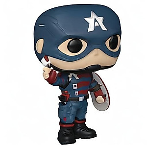 POP Marvel: Falcon and The Winter Soldier - John F. Walker as Captain America Funko Pop! Vinyl Figure (Bundled with Compatible Pop Box Protector Case), 3.75 inches