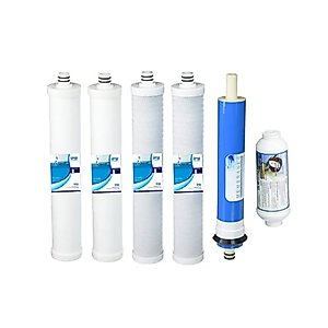 IPW Industries Inc. Compatible AC-30 Reverse Osmosis System Complete Annual Filter Replacement Cartridges - 2x Sediment/2xCarbon Block/1xInline/1xMembrane