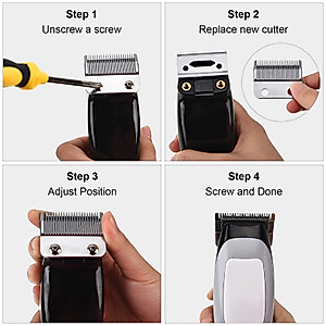 Mudder 2 Sets Professional Replacement Clipper Blades, 2 Holes Adjustable Hair Clippers Parts Blades, Hair Trimmer Replacement Blade for Barbers and Stylists (Silver)