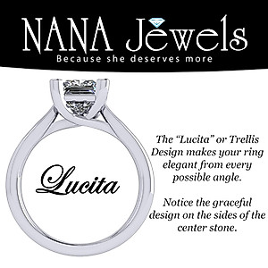 NANA Jewels 1.50ct Round Cut Lucita Solitaire Simulated Diamond Wedding Engagement Ring 14K Gold - 7.5mm - Size 6