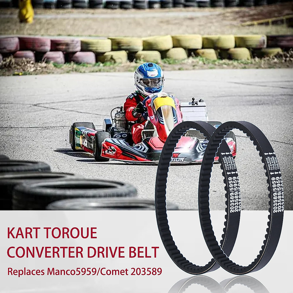 3PCS 30 Series Go Kart Drive Belt Replaces Manco 5959 / Comet 203589 Durable Trorque Converter Belt
