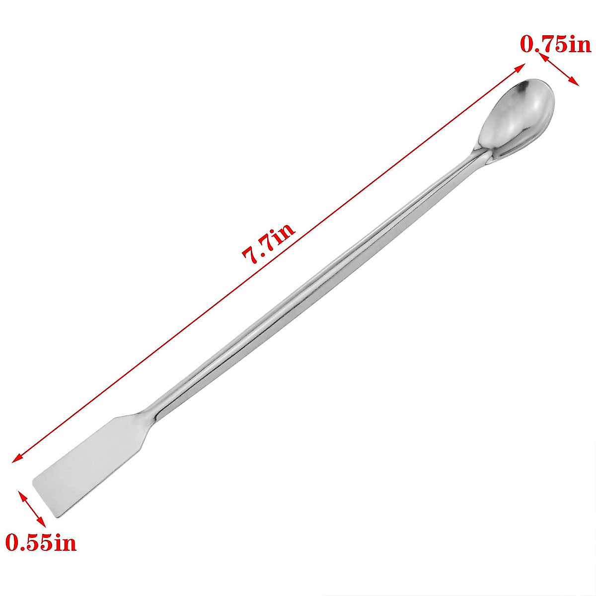 Lab Spoon Spatula MTQY 5PCS 2 in 1 430 Stainless Steel Lab Spoons with Flat Spatula Laboratory Sampling Spoon for Powders Gel Cap Filler Mixing Spatula