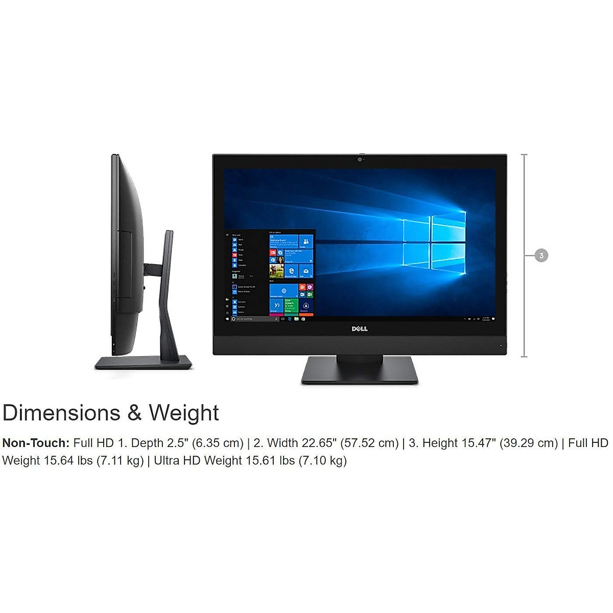 Dell Optiplex 7450 FHD 24in All in One Computer PC (Intel Quad Core i5-6500, 8GB Ram, 256GB SSD, HDMI, WiFi, DVD-RW) Windows 10 Pro (Renewed)