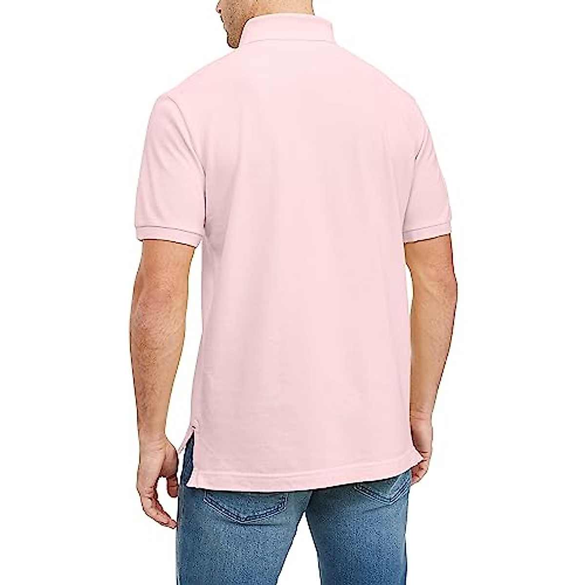 Tommy Hilfiger Men's Short Sleeve Polo Shirt in Classic Fit, Pebble Pink 2X-Large