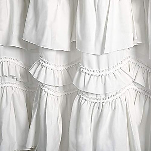 Lush Decor, White Kemmy Shower Curtain, 72" x 72"