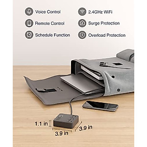 GHome Smart Power Strip, 3 USB Ports and 3 Individually Controlled Smart Outlets, WiFi Surge Protector Works with Alexa Google Home, Home Office Cruise Ship Travel Multi-Plug Extender Flat Plug, 10A