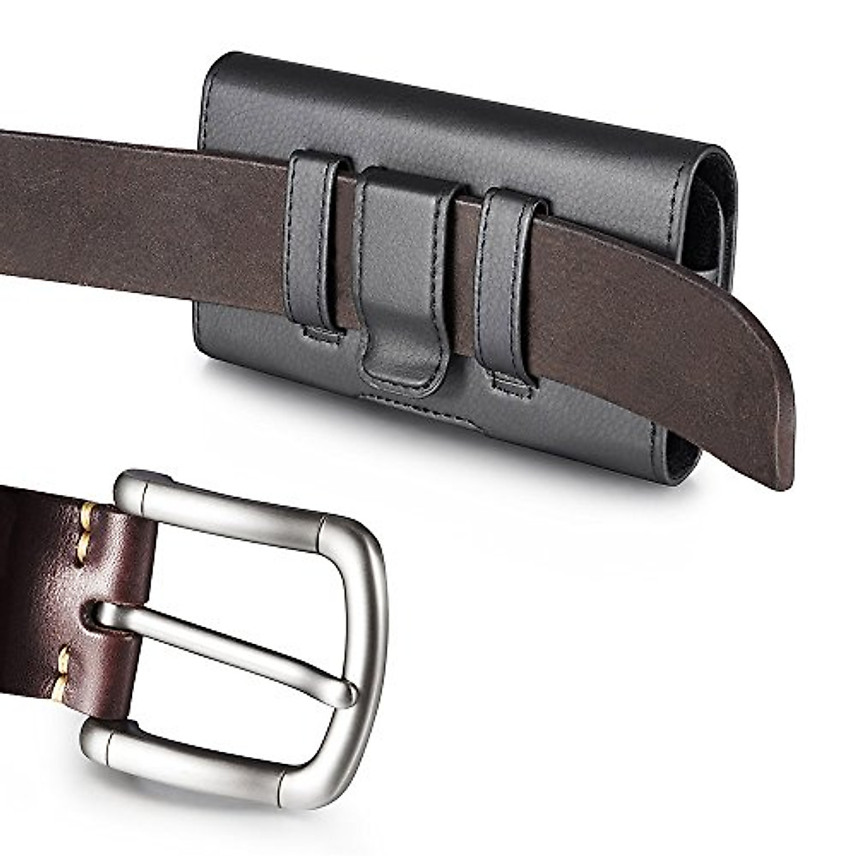 Yuzihan Fit for iPhone 13 Mini 12 Mini iPhone SE 2020 4.7 Inch iPhone 7 6S 6 8 Belt Holster Pouch Premium Leather Fit with Thick Defender Case/Protective Case/Hybrid Armor Case/Battery Case On