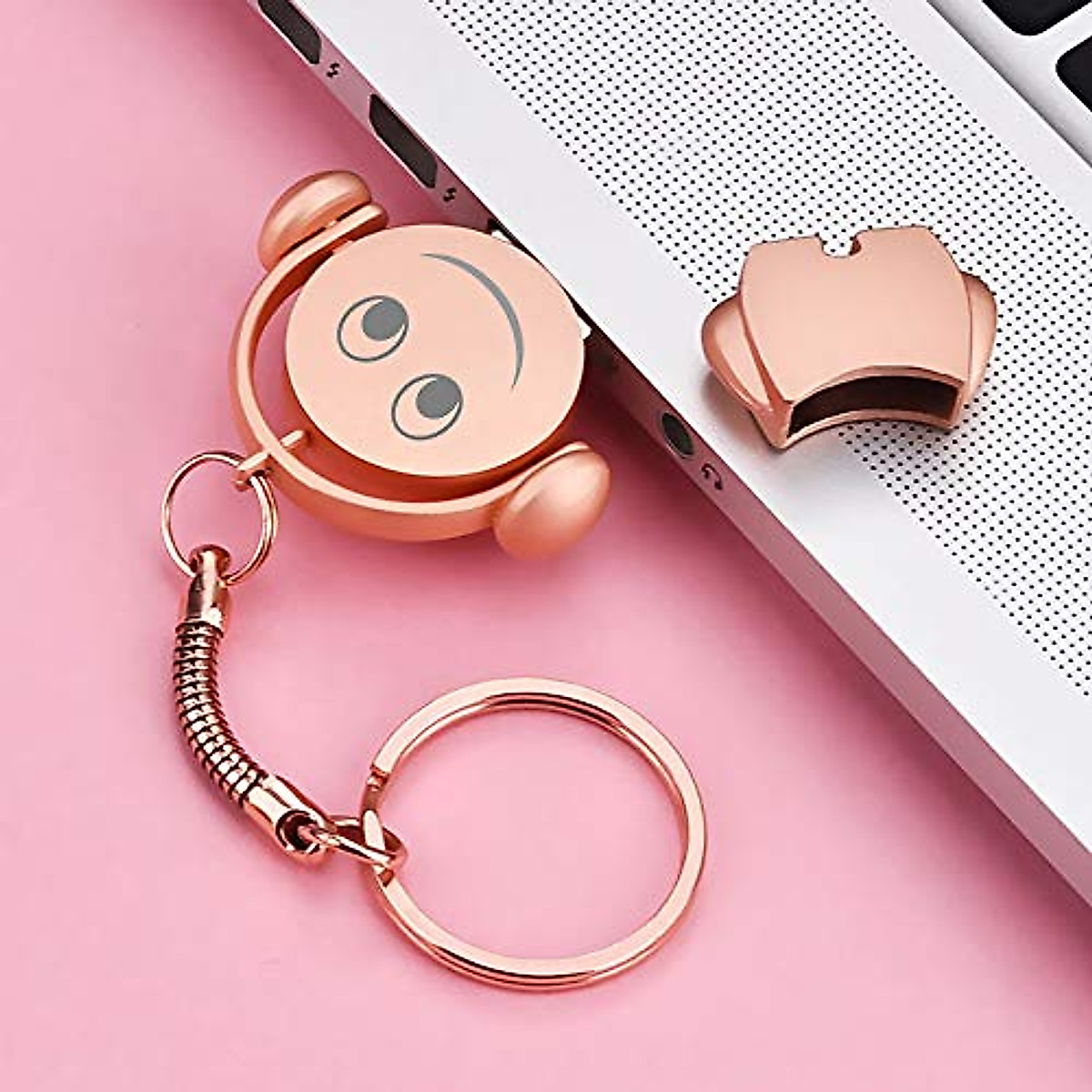 Novelty Cute Cartoon Flash Drive 64GB Thumb Drive Pendrive Unique Jump Drive for Data Storage, File Sharing (Rose-Smile)