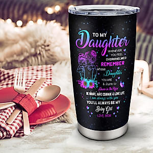 Vutieso Daughter Gifts From Mom Mothers Day, Daughter Gift Tumbler 20oz, Gifts For Daughters From Mother, Daughters Birthday Presents From Mom