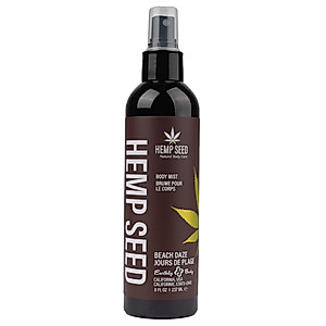 Hemp Seed Body Mist, Beach Daze - 8 fl oz - Moisturizes, Invigorates & Protects Skin - With Hemp Seed Oil, Chamomile & Aloe Vera - Vegan, Cruelty Free