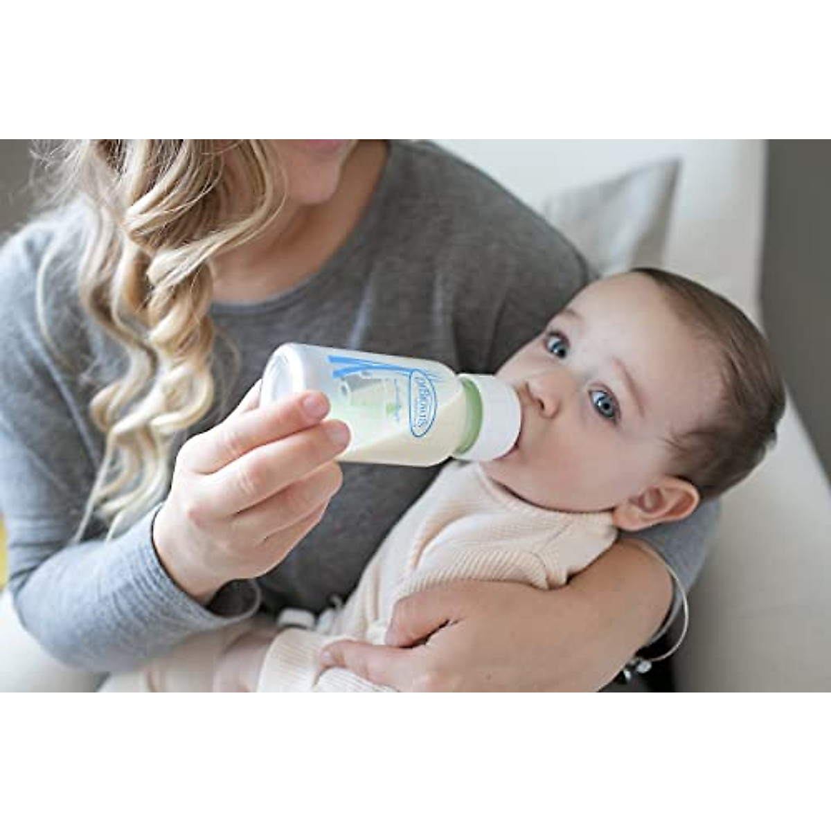 Dr. Brown’s Natural Flow® Anti-Colic Options+™ Narrow Glass Baby Bottles 4 oz/120 mL, with Level 1 Slow Flow Nipple, 2 Pack, 0m+