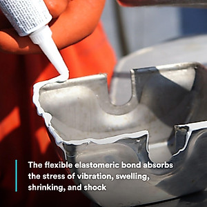 3M Marine Adhesive Sealant Fast Cure 5200 (05220) Permanent Bonding and Sealing for Boats and RVs Above and Below the Waterline Waterproof Repair, White, 3 fl oz Tube