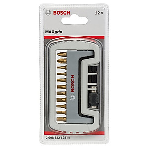 Bosch 2608522128 Screwdriver Bit Set "Max Grip" with Quick Change Holder 12 Pcs
