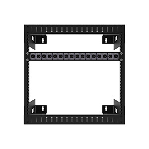 QiaoYoubang 1U 16D Hinged Rack Panel with 16 D-Series Punch-Outs for 19in Rack Mount (1U16D)