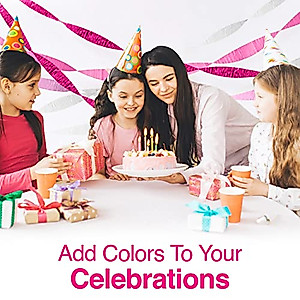 Pink Crepe Paper Streamers, Pink Party Decorations - 8 Large Rolls, 2in x 120ft Each Roll - Decorative Creped Roll for Birthday, Festival, Wedding, Backdrop or Photo Booth Decoration and Flower Making