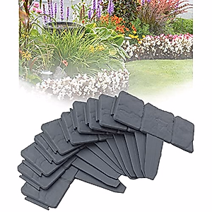 Garden Edging Border, 8ft Landscaping Border Edging for Flower Bed Edging Borders, Garden Landscape Edging Borders for Flower Bed, Garden Borders and Edging for Landscaping (Gray, 10 PCS)