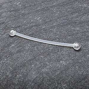 14G Clear Flexible Bioflex Industrial Barbell Clear Retainer Cartilage Earring Maternity Sport Pregnancy Belly Button Rings Body Piercing Jewelry Retainer 1 1/2 Inch (38mm)