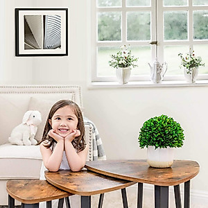 VASAGLE Nesting Coffee Tables, End Tables Set of 3 for Living Room Bedroom, Industrial Small Stacking Side Tables with Metal Frame for Couch, Rustic Brown and Black ULNT13X, 23.1 x 23.1 x 17.7 Inches