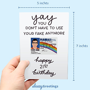 Sleazy Greetings 21st Birthday Card For Her | 21st Funny College Birthday Card | 21 Bday Card For Best Friend