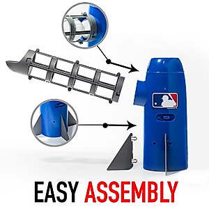 Franklin Sports MLB Kids Pitching Machine - POP ROCKET Kids Baseball Trainer - Includes 5 Plastic Baseballs & Baseball Bat, Multicolor Medium