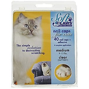 Soft Claws for Cats - CLS (Cleat Lock System), Size Medium, Color Clear