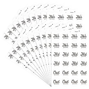 480 Pcs His Her Our Favorite Stickers for Wedding Candy Envelope Wedding Party Guest Gift His Favorite Her Favorite Stickers Labels White and Black Wedding Favor Stickers