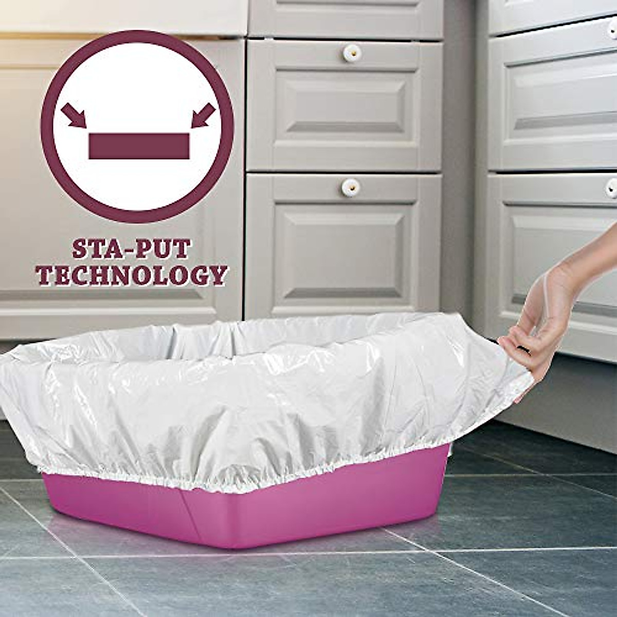 Alfapet Cat litter box liners, Elastic bags liners, 20 Count For Large, X-Large, Giant, Extra-Giant Size litterbox- With Sta-Put Technology for Firm, Easy Fit- Quick + Clever Waste Cleaners, Pack of 2