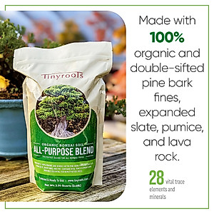 Bonsai Outlet Bonsai Soil Mix - Tinyroots All Purpose Bonsai Soil Mix Ready to Use Blend, Used for All Varieties of Bonsai Trees, 2.25 Quarts