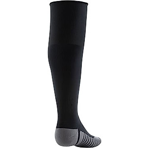 Under Armour Adult Soccer Over-The-Calf Socks, 1-Pair, Black/Graphite/White, Medium