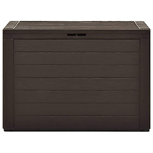 INLIFE 50 Gallon Garden Storage Box Outdoor Cushion Deck Patio Storage Chest Storing Pillow Tool Box Blanket Indoor Interior Container 30.7"x 17.3"x 21.7"(Brown)