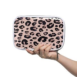 Leopard Print Cheetah Pink Pencil Case Pen Case Pencil Bag Pouch Zipper Organizer Stationery School Bag Holder Makeup Bag for Kids Teen Office