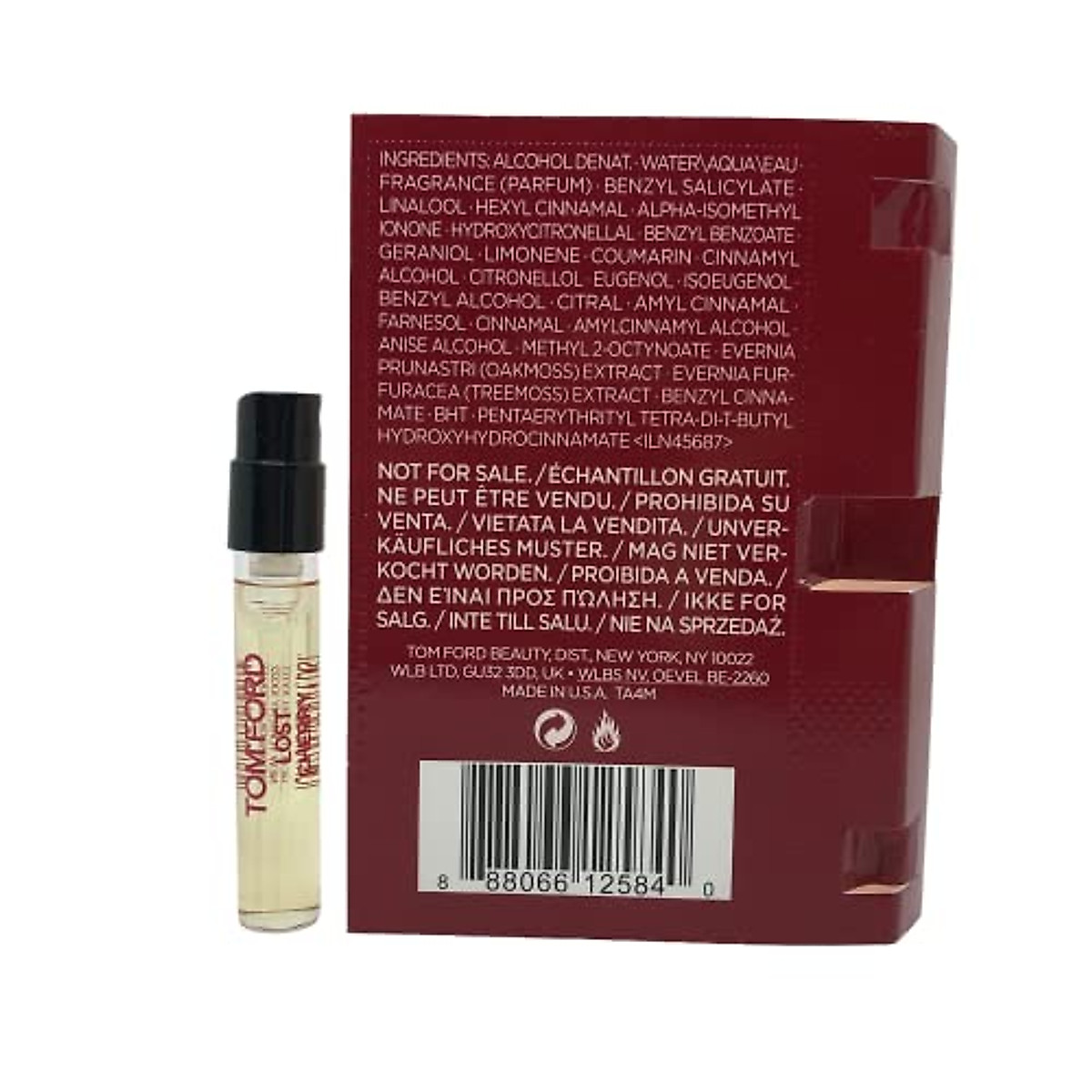 Tom Ford Lost Cherry Sampler Spray Vial 0.05oz/ 1.5ml. New in card