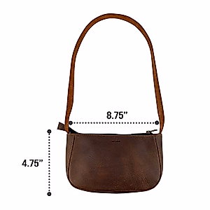 Hide & Drink, Classic Purse Handmade from Full Grain Leather and Plaid Cotton - Bourbon Brown