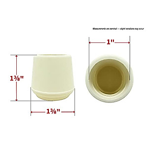 Shepherd Hardware 8753E Leg Tips 3/4-Inch Inside Diameter Rubber Chair Leg Caps, 24 Pack, White