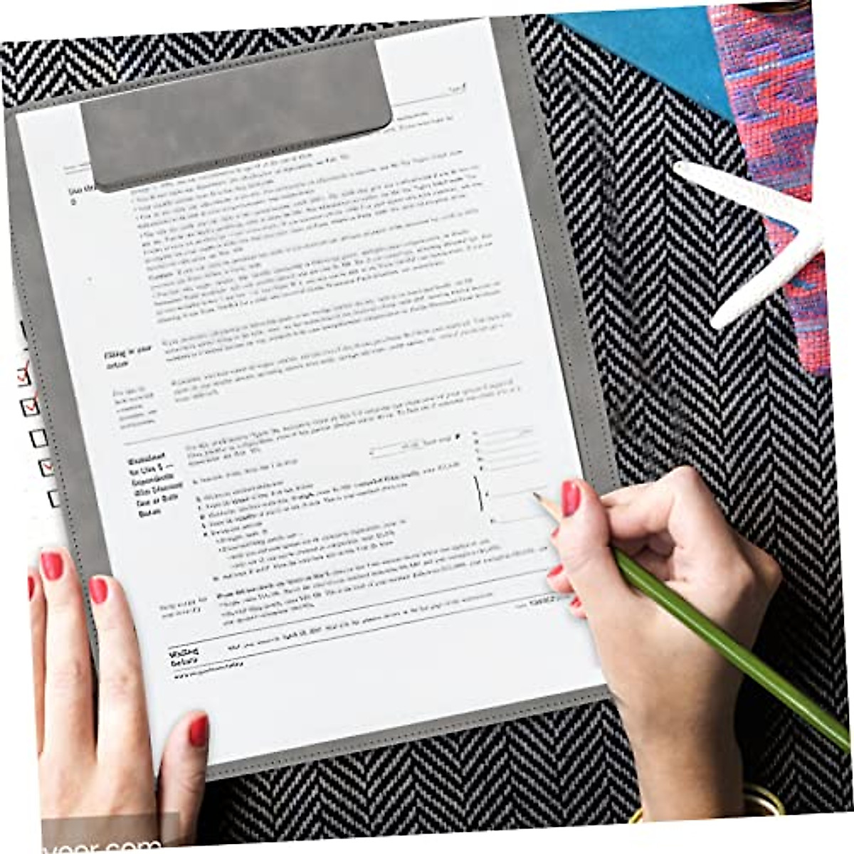 Ciieeo folder board client profile cards marketing supplies open house flags for real estate agents stationery document holder metal pencil Clip Board business office pu paper clip