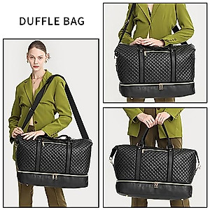 Travel Bag with Shoe Pouch,Weekender Bag Overnight Duffle Bag Carry On Bag Travel Tote Duffel Bags for Traveling Sport Duffel Bag Gym Bag for Women or Men