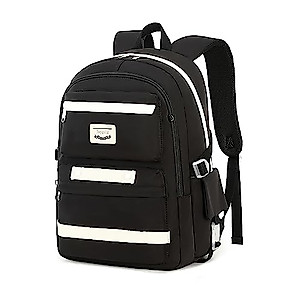 Jaygulf Waterproof Women Laptop Backpack Fashion Girl Daypack Black