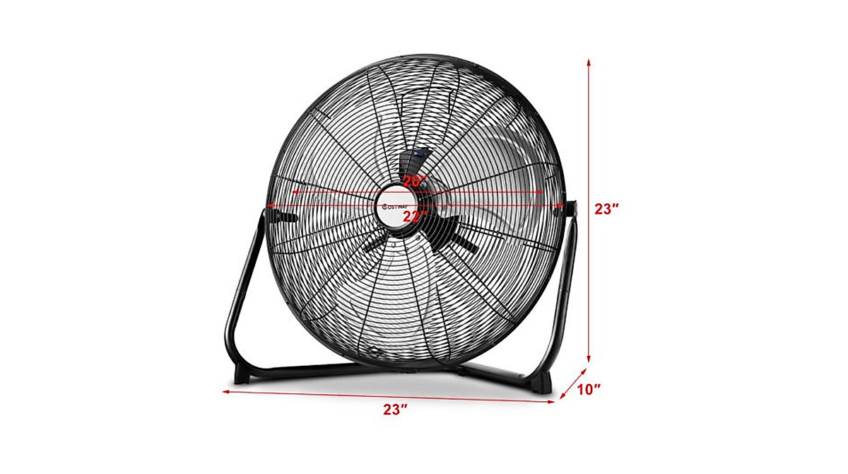 COSTWAY 20-inch High Velocity Floor Fan – Powerful & Portable
