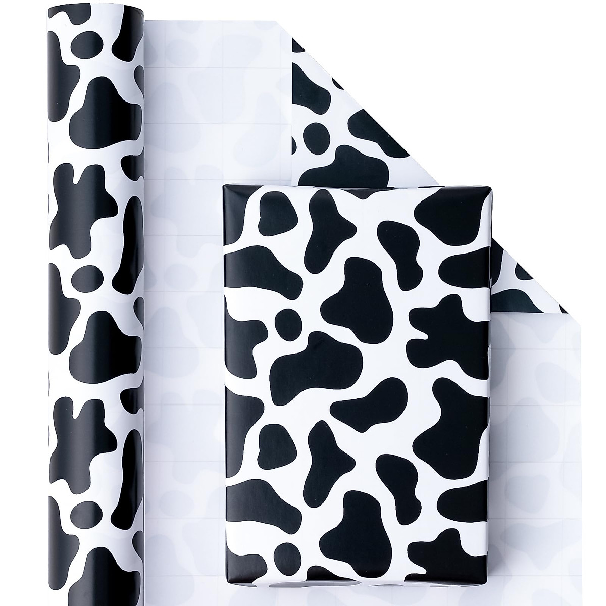 WRAPAHOLIC Wrapping Paper Roll - Mini Roll - 17 Inch X 33 Feet - Cow Prints Design, Perfect for Wedding, Birthday, Holiday, Baby Shower