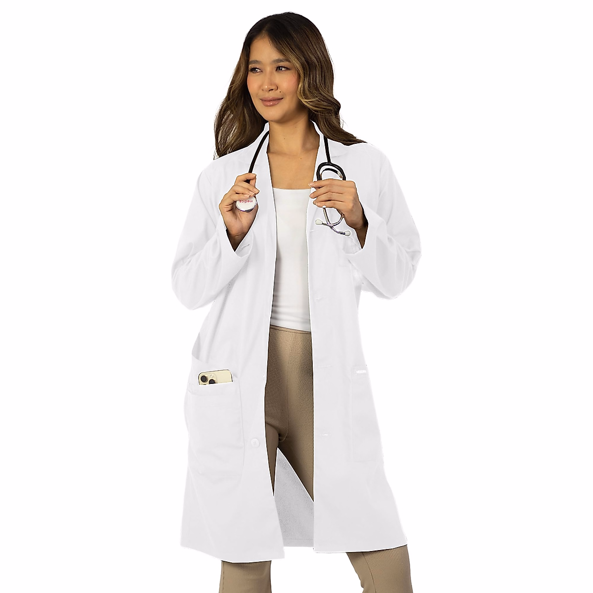 HEEDFIT Premium Quality Unisex Lab Coat, Comfortable Poly-Cotton Professional Lab Coats for Doctors WHITE S