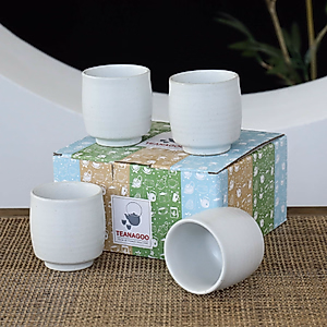 TEANAGOO Chinese Tea Cup For W08,5.8 oz,Ruware,Lt.Green,4 pcs/Box,TC08,Chinese Tea Cups,japanese tea cup,green tea cups